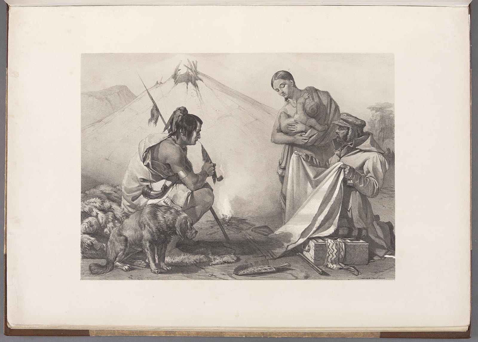 Indiens faisant du troc, de l'album Sketches in the Canadas - Smyth ...