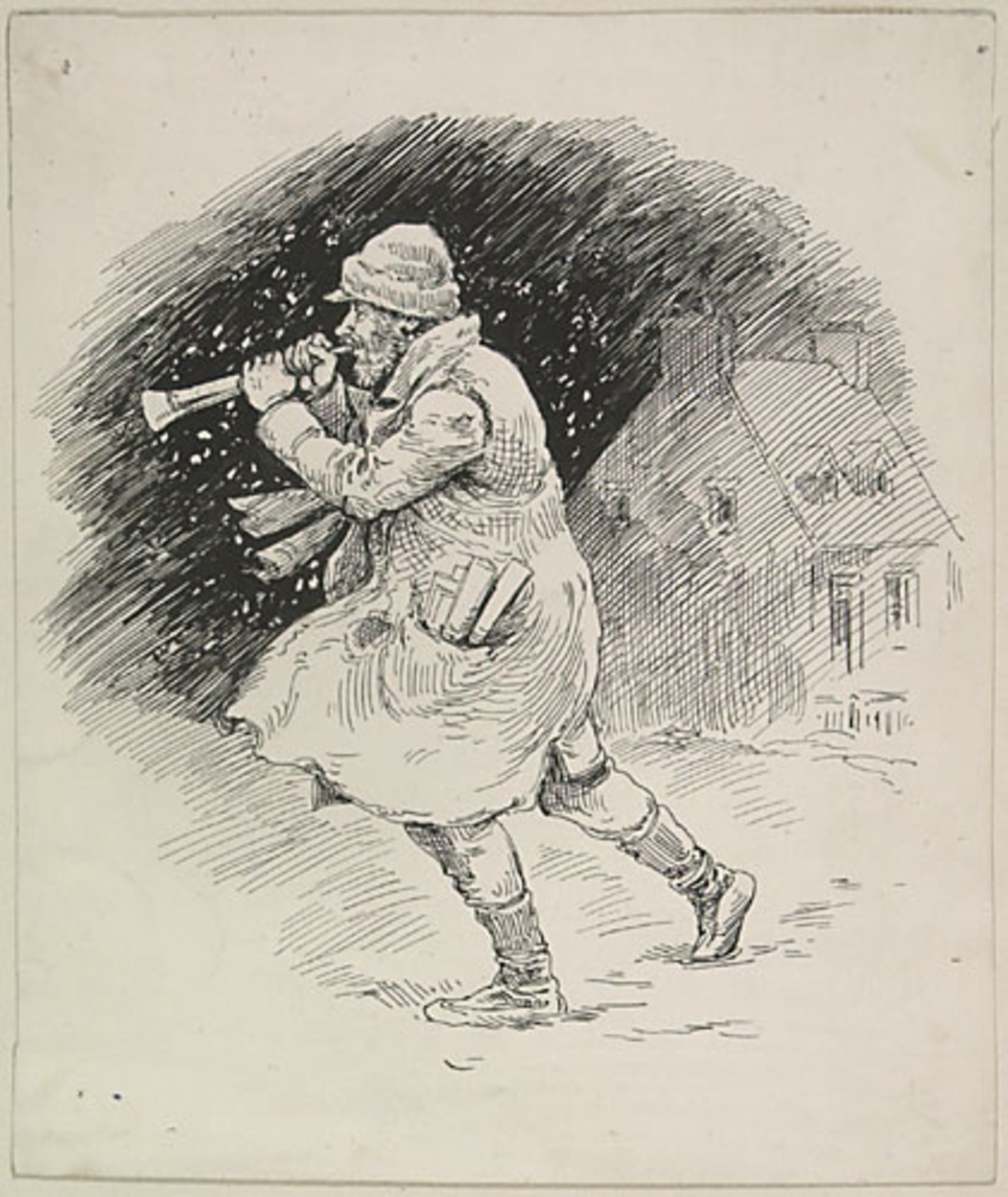 « Chouinard en tournée de facteur ». Étude pour Chouinard, conte de Louis Fréchette - Julien ...