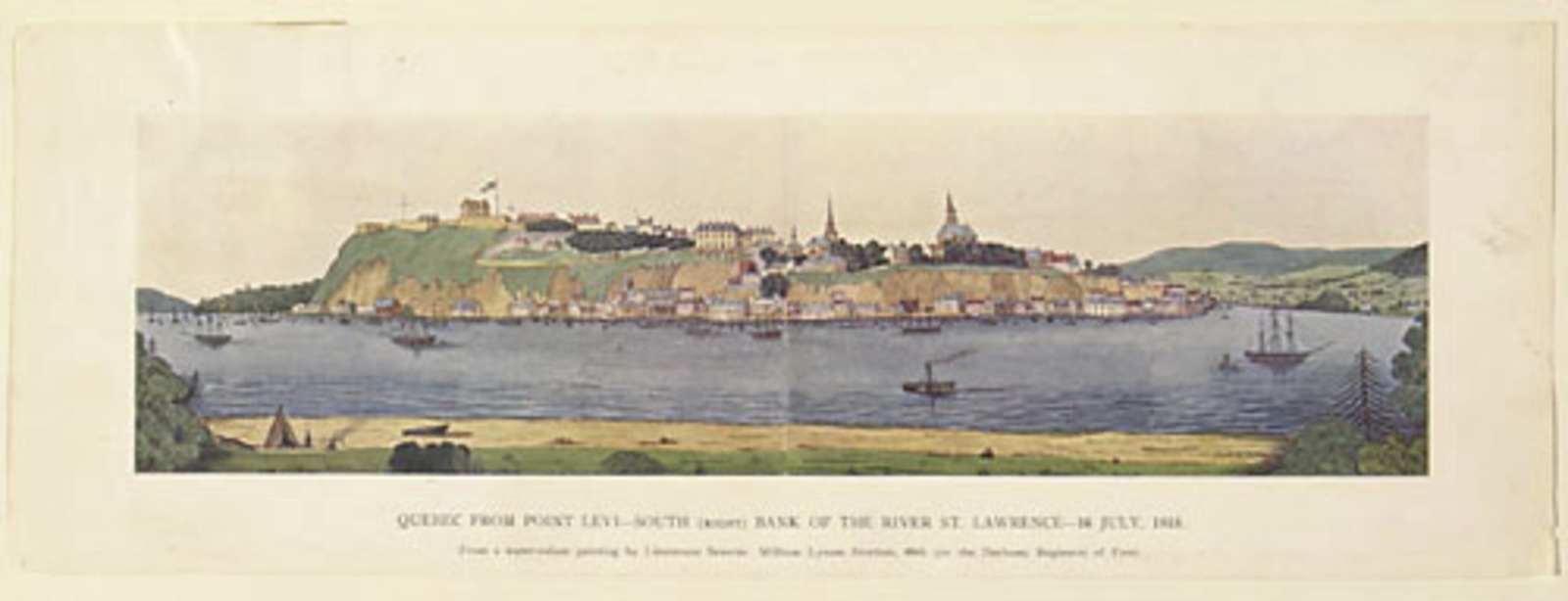 Québec vu de la pointe De Lévy, 16 juillet 1818 - Inconnu, d'après ...