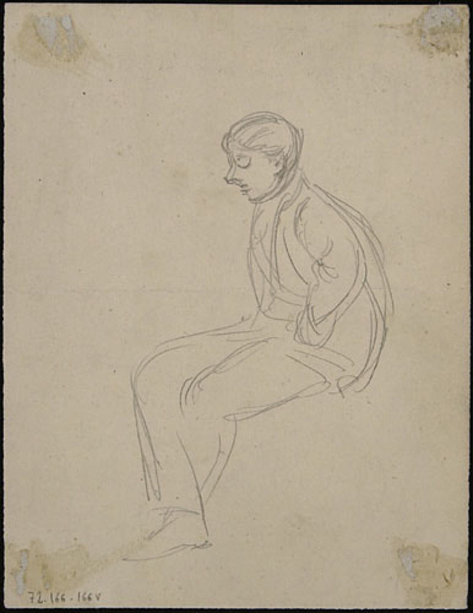 Étude d'un personnage assis, de l'album du capitaine Frederick ...