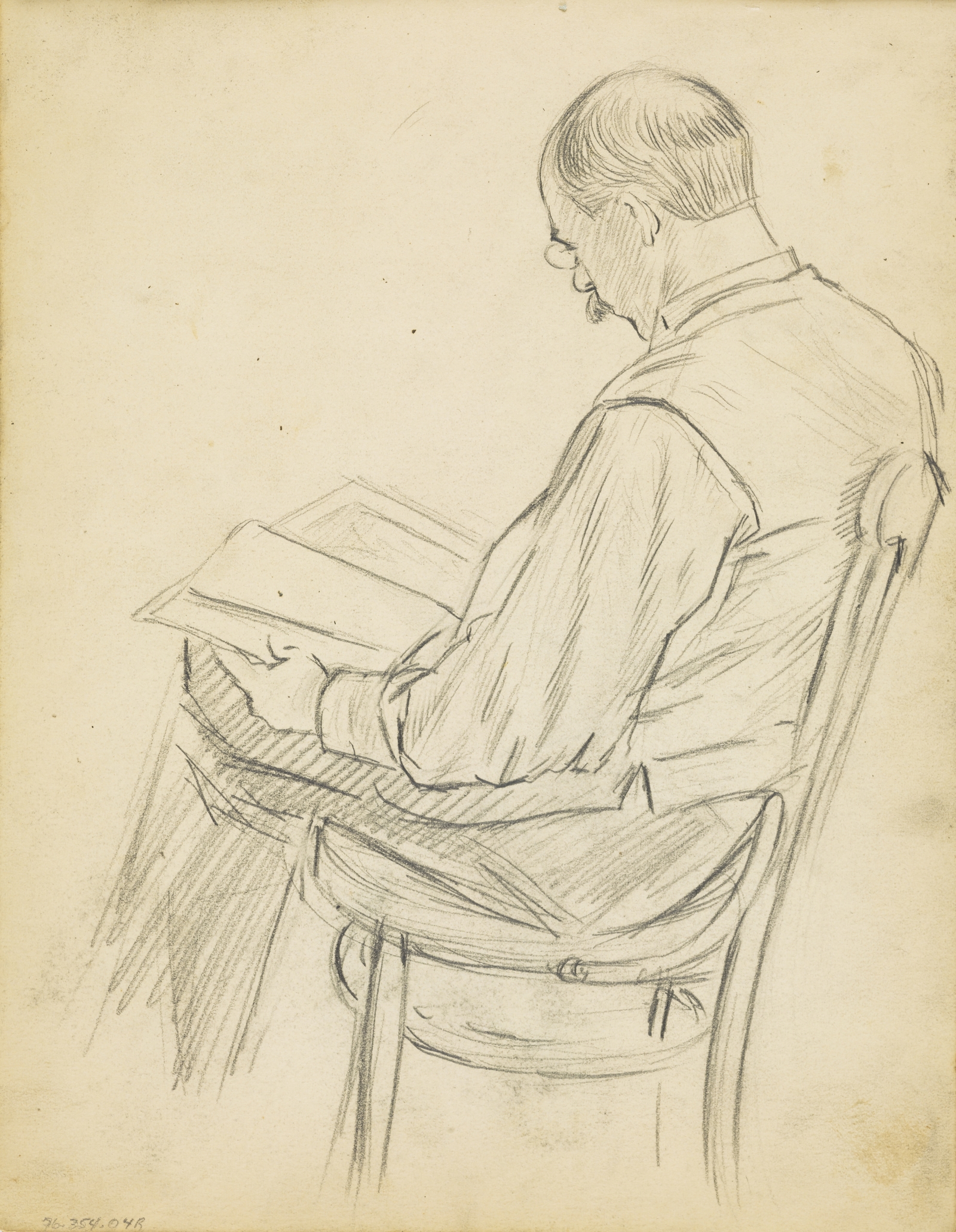 Portrait d'Édouard Gariépy, ami de l'artiste, lisant un livre ...
