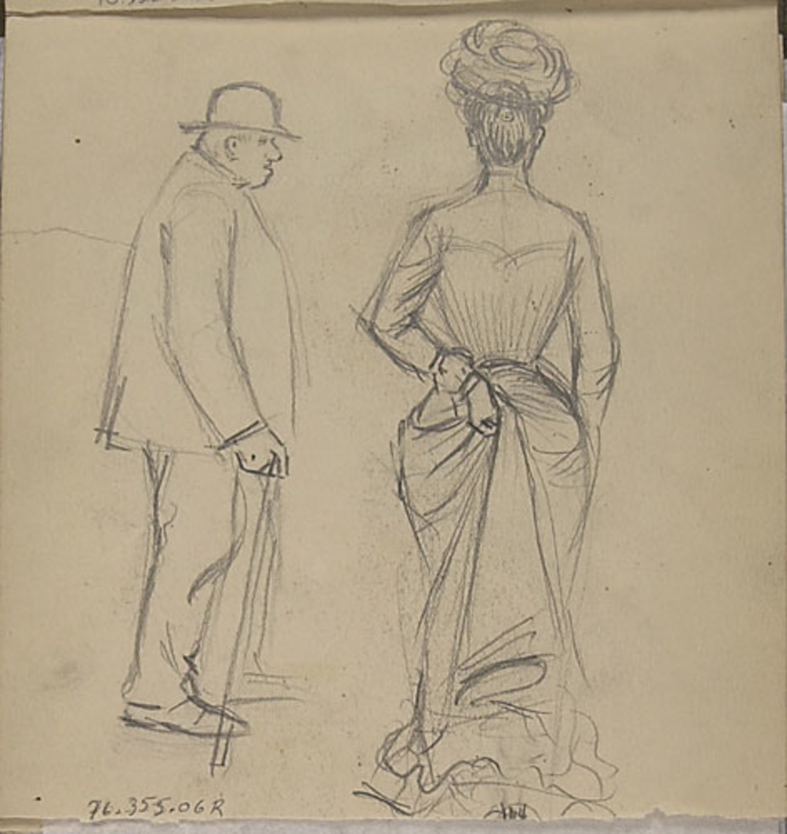 Une élégante vue de dos et étude d'un personnage masculin - Massicotte ...