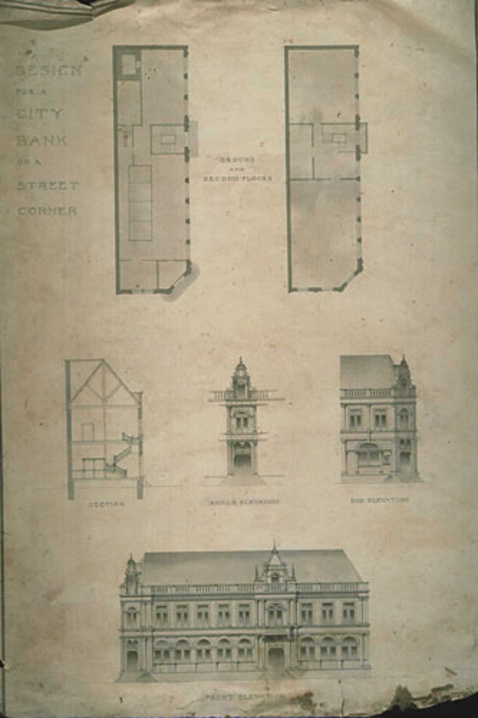 Design for a City Bank on a Street Corner - Staveley, Edward Black ...