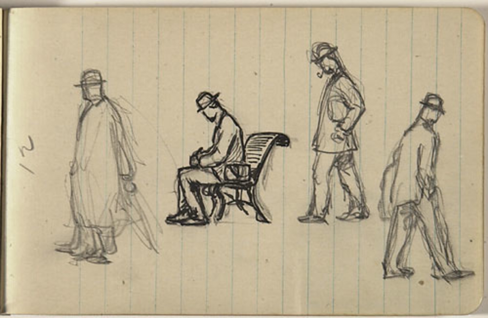 Étude de personnages masculins - Hébert, Adrien | Collections | MNBAQ