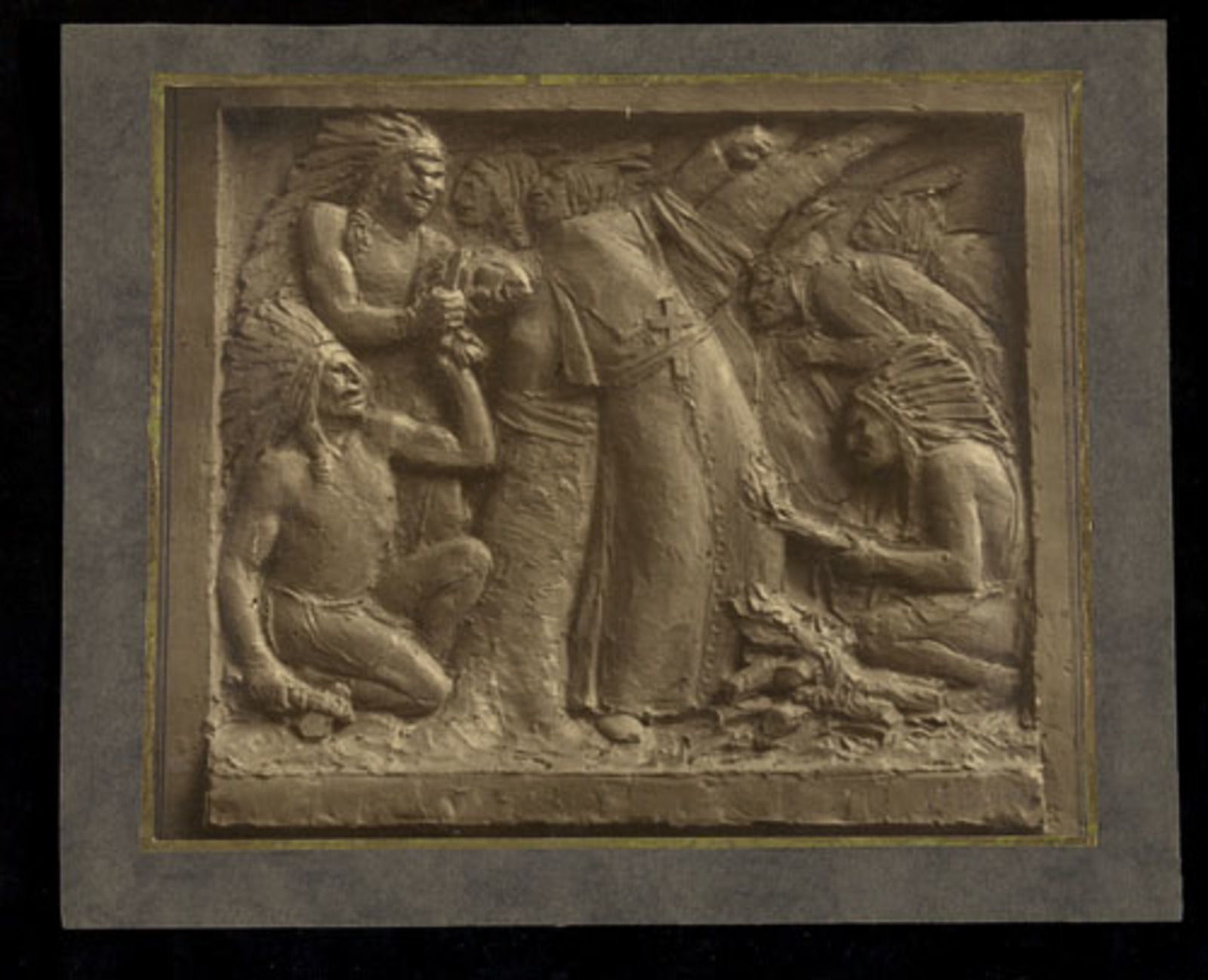 Le Martyre des pères jésuites. Étude préliminaire en terre pour un bas ...