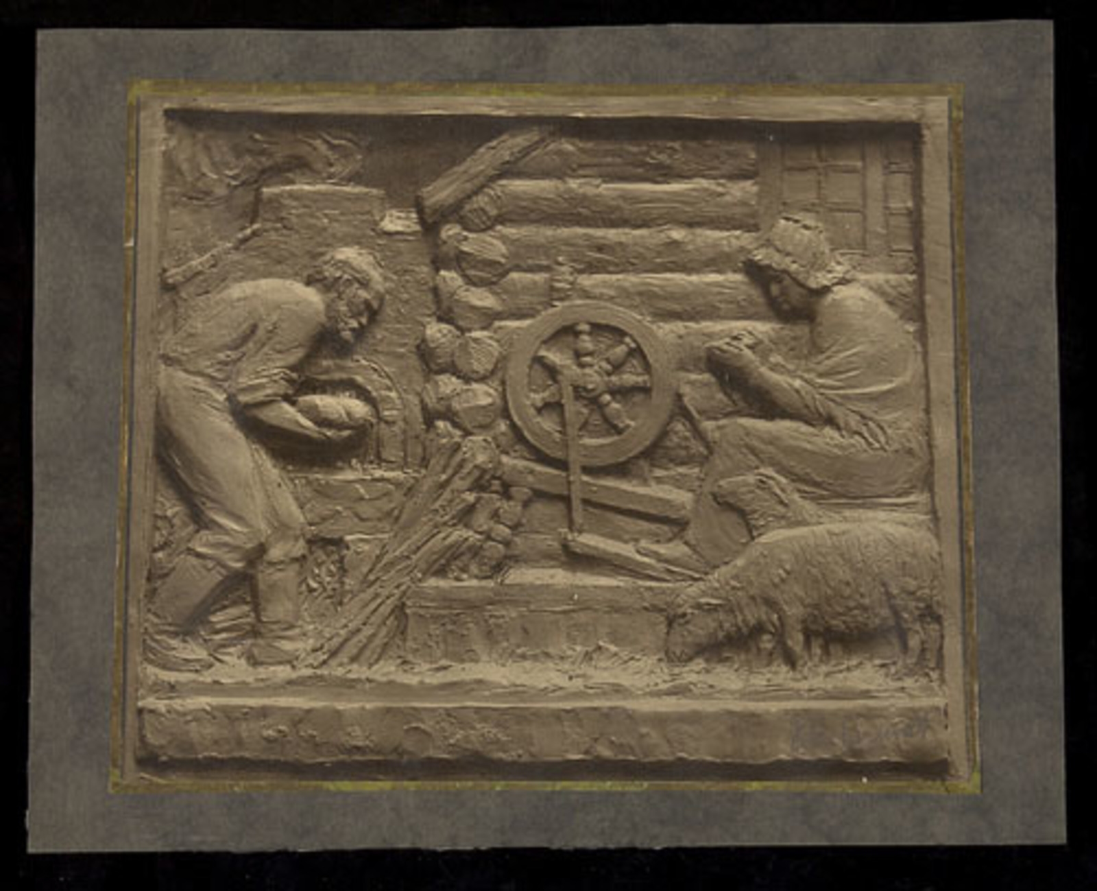La Famille de colons. Étude préliminaire en terre pour un bas-relief d ...
