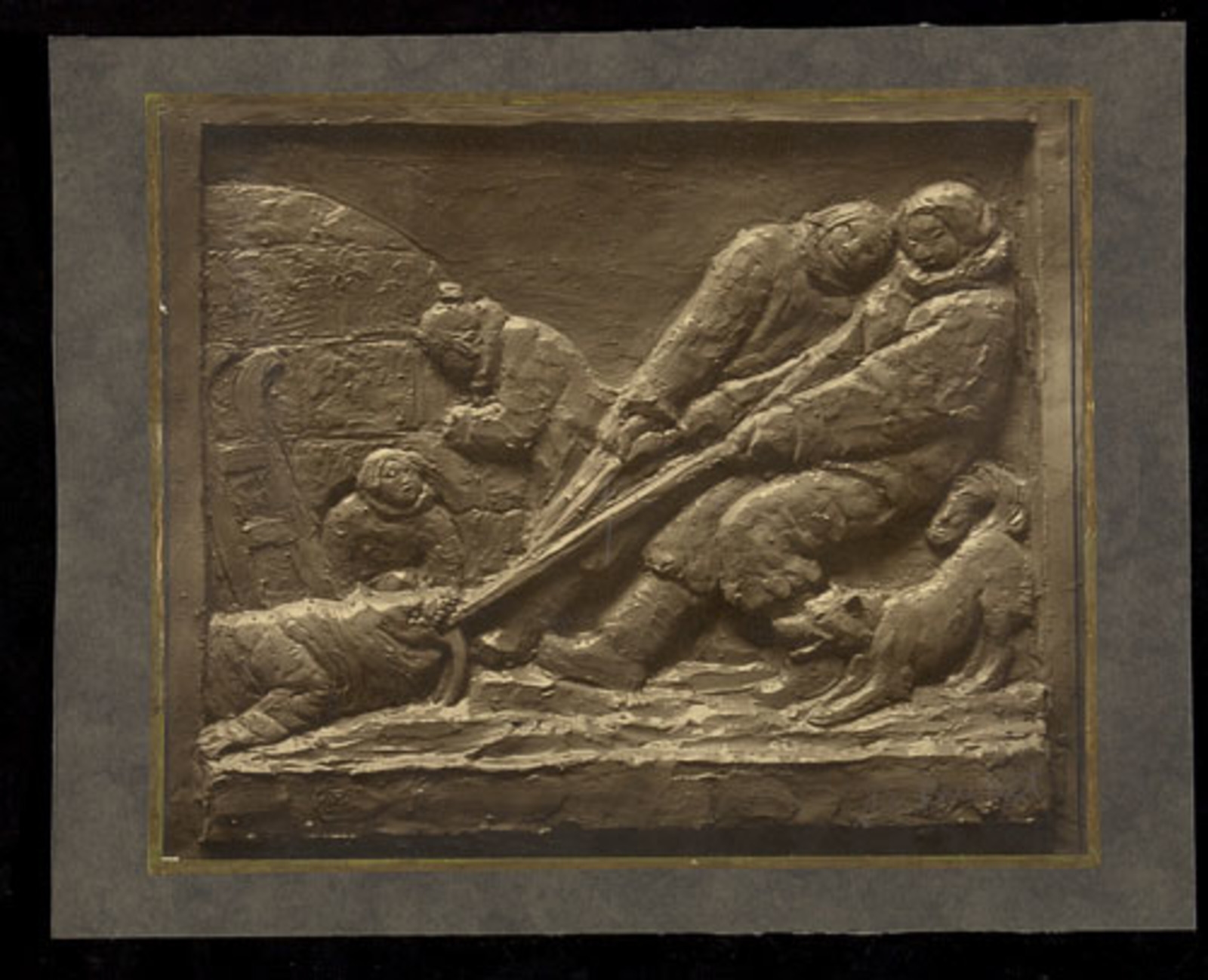 La Chasse au morse. Étude préliminaire en terre pour un bas-relief d ...