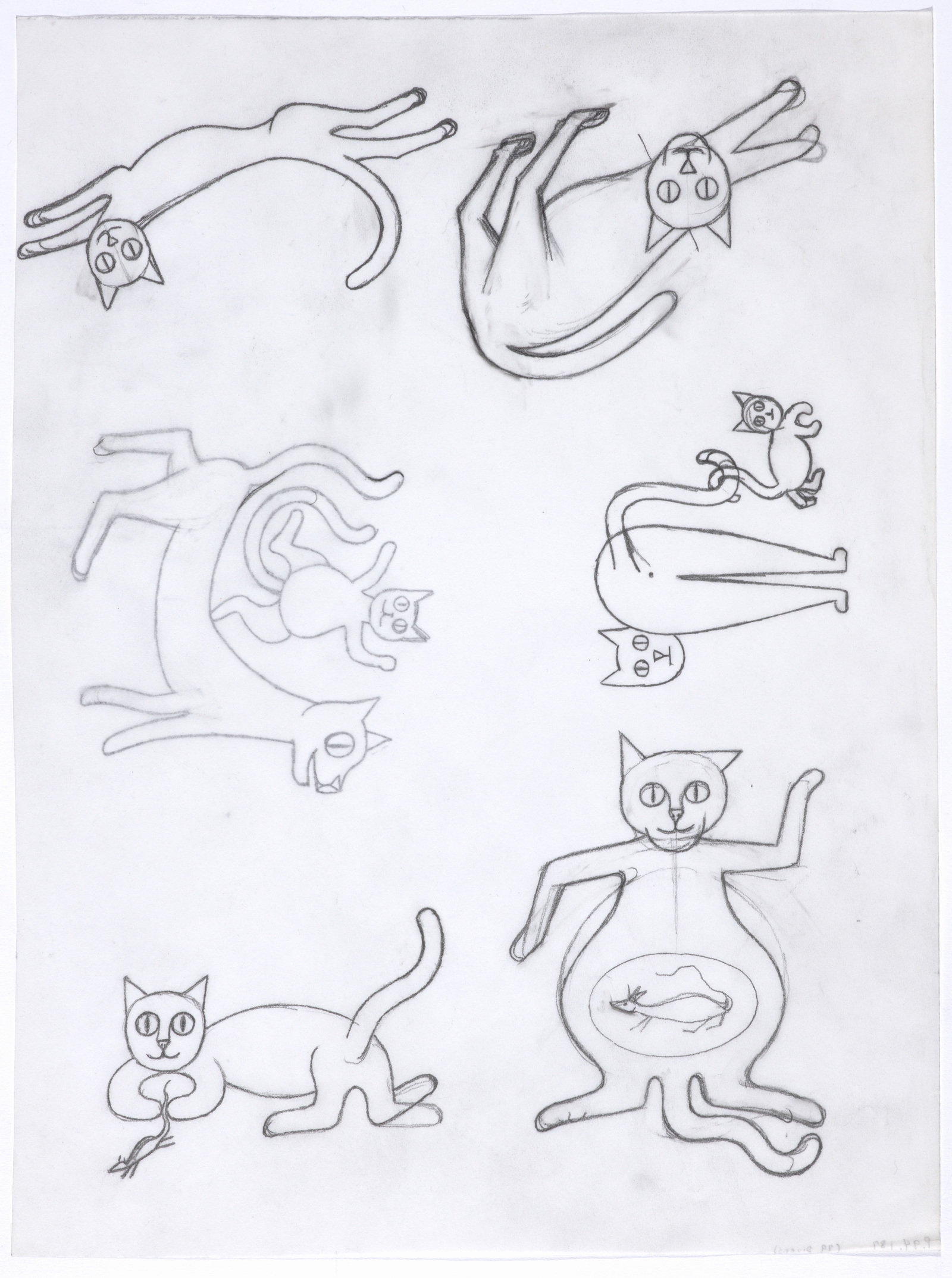 Calque de chats, Palette N° 2 - Pellan, Alfred | Collections | MNBAQ